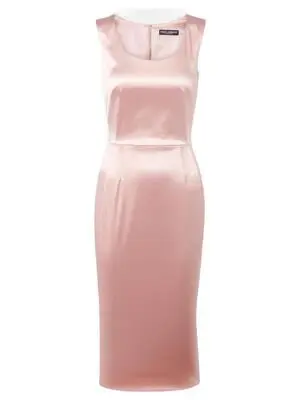 Dolce & Gabbana Satin Midi Dress - Pink