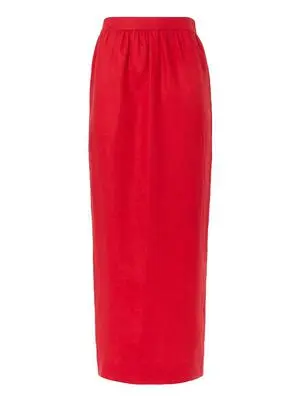 Posse Bonnie Linen Pencil Skirt - Red