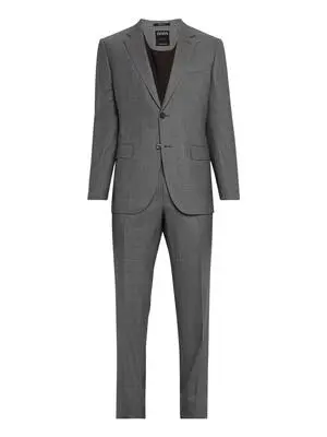 Zegna Apos;s Windowpane Couture Suit - Md Gry Ck