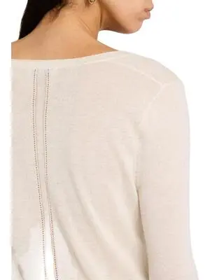 ARGENT Scoop-neck Knit T-shirt - White