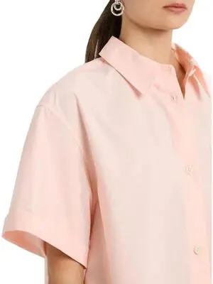 REISS Jordan Boxy Cotton Shirt - Coral