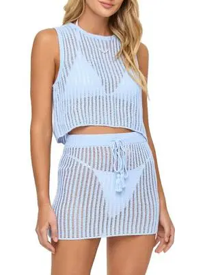 L*Space Sander Open Stitch Cover-up Tank - French Blue