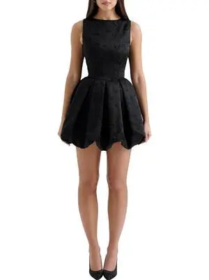 House Of Cb Melika Bubble Hem Minidress - Black