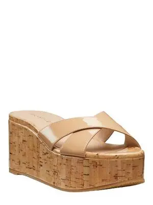 STUART WEITZMAN Stuart Weitzman Dayna Platform Wedge Sandal Adobe