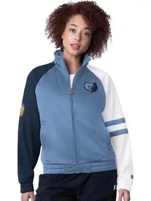 STARTER Memphis Grizzlies Line Up Dolman Raglan Full-zip Track Jacket By - Light Blue