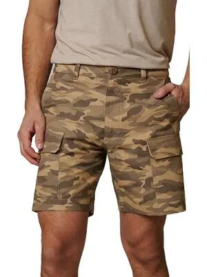 LEISURE LAB Ripstop Cargo Camo Shorts - Sahara