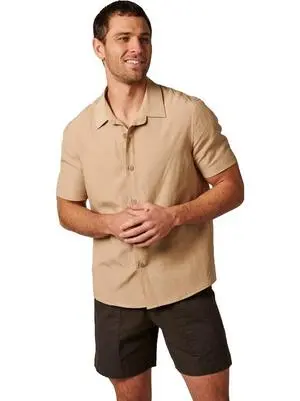 LEISURE LAB Cabana Button Up Shitake