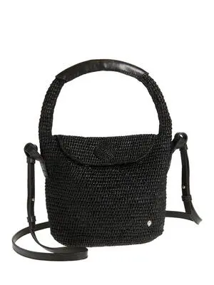 Helen Kaminski Yala Mini Raffia Shoulder Bag - Charcoal/ Black