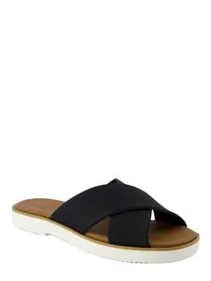 Toms Mae Crisscross Slide Sandal - Black