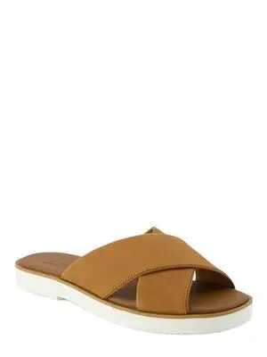 Toms Mae Crisscross Slide Sandal Brown