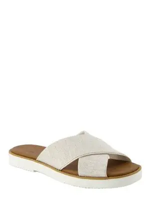 Toms Mae Crisscross Slide Sandal - Natural Ivory