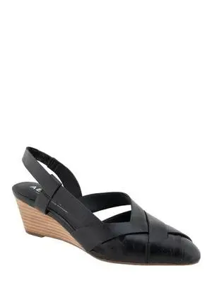 Aerosoles Carmel Slingback Pump - Black Burnished Leather