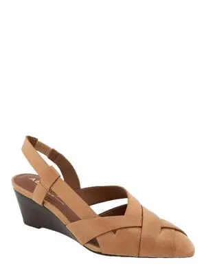 Aerosoles Carmel Slingback Pump Tan Burnished Leather
