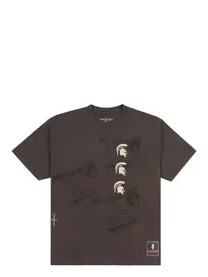 TRAVIS SCOTT X Mitchell & Ness Michigan State University Seal Tee - Brown