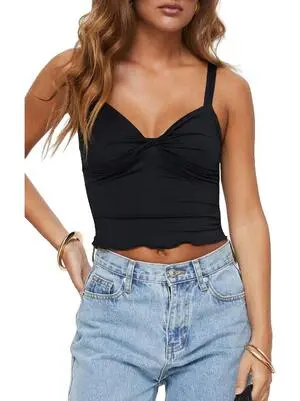 Princess Polly Greyer Stretch Crop Camisole - Black