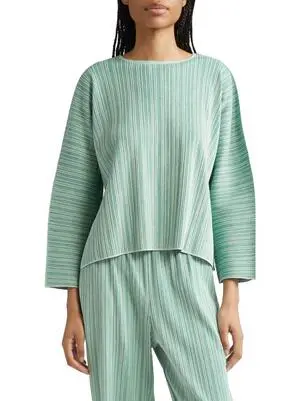 Issey Miyake Pleats Please Issey Miyake A-POC Pleated Top Apple Green