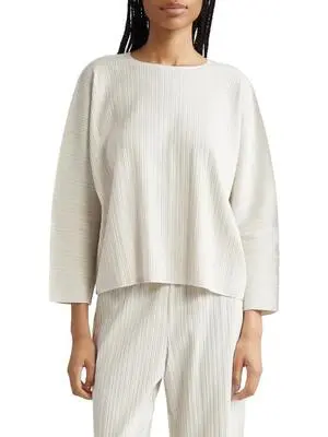 Issey Miyake Pleats Please Issey Miyake A-POC Pleated Top Off White