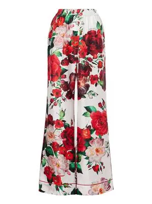 Dolce & Gabbana Floral Print Silk Pants - Multicoloured