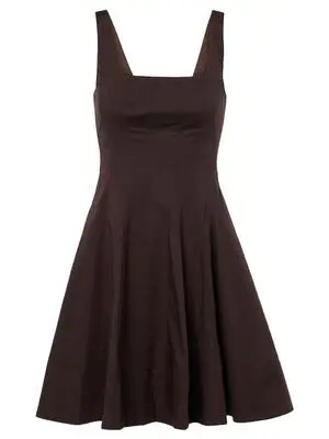 Staud Wells Cotton Mini Dress - Brown