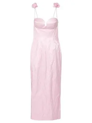 Magda Butrym Floral-applique Cotton-blend Bustier Dress - Pink