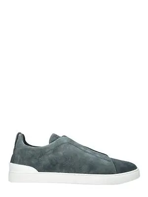 Zegna Triple Stitch Suede Low-Top Trainers Denim