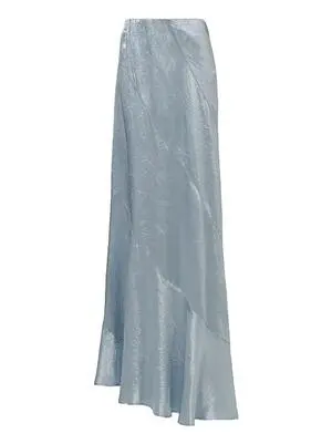 LEEM Asymmetric Panelled Satin Maxi Skirt - Blue