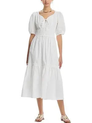 KOKO + MASON Poplin Midi Dress - White