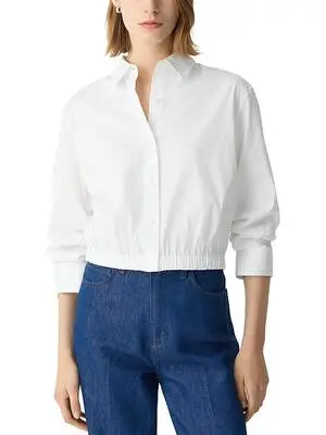 Theory Good Cotton Cropped Shirt - White
