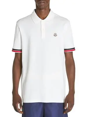 Moncler Short Sleeve Polo Shirt - Natural