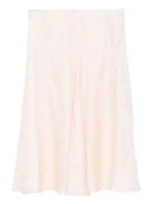 Fendi Fendi FF Jacquard Silk Skirt Yellow