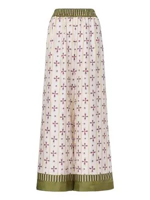 La DoubleJ Eclipse Placee Silk Palazzo Pants - Multicoloured
