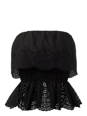 Posse Beryl Peplum Cotton Top - Black