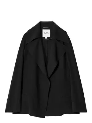 Cos Fluid Crepe Double-breasted Blazer - Black