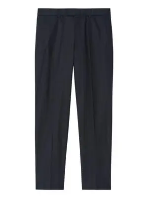 Cos Cotton Straight-Leg Pants Blue