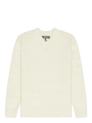 WAO Slub Yarn V-neck Sweater - Ivory