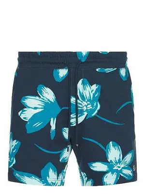 ORIGINAL PENGUIN Floral French Terry Short - Blue Wing Teal