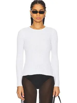ENZA COSTA Ribbed Long Sleeve Sweater Tee