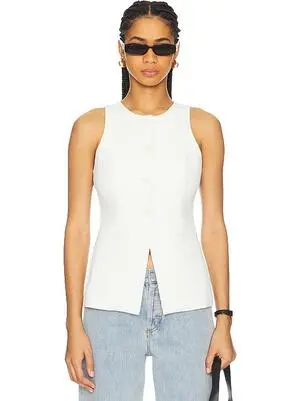 Good American Luxe Suiting Sculpted Vest - Cloud White001