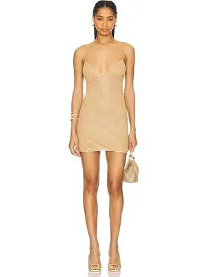 Oseree Lumiere Mini Dress - Gold