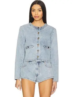 Amanda Uprichard Long Sleeve Braswell Top - Blue