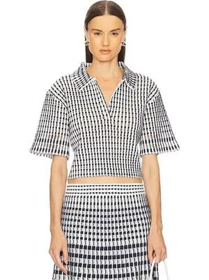 Simkhai Adley Cropped Polo - Navy