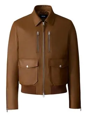 Mackage Chance-z Leather Jacket - Earth Brown
