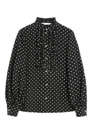 Valentino Garavani Crepe De Chine Plusdepois Print Shirt - Black