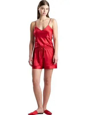 Natori Glamour Drawstring Shorts - Red