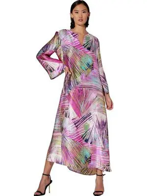 Natori Sensu Silk Caftan - Stripe