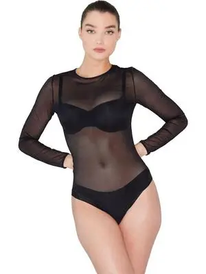 Natori Seduction Mesh Bodysuit - Black