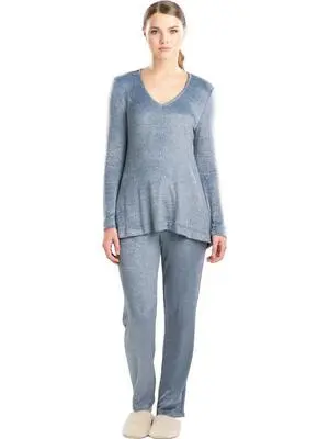 Natori Unwind Long Sleeve Top - Blue