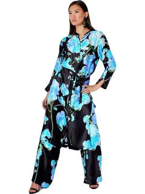 Natori Sakura Matsuri Ao Dai Silk Pj - Black