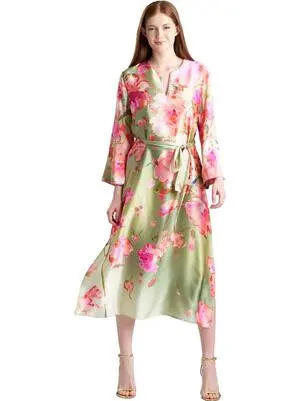 Natori Sakura Matsuri Silk Caftan - Neutral