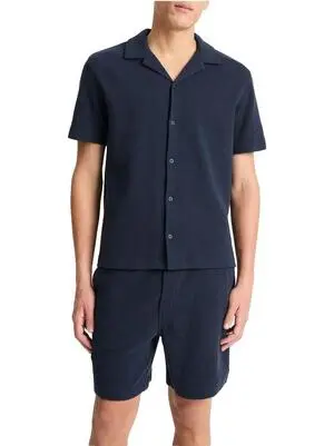 Vince Cotton Bouclé Cabana Shirt Black